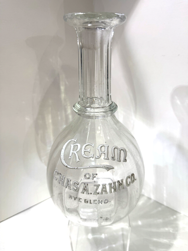 Vintage Cream Rye Blend Whiskey Bottle embossed lettering decanter no ...