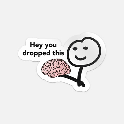 Hey You Dropped Brain Funny Meme Car Bumper Vinyl Sticker Decal | eBay