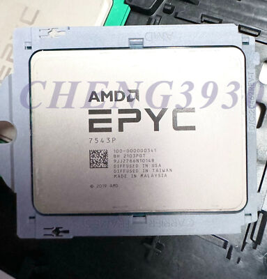 (no lock) AMD EPYC 7543P 32 core 64 threads 2.8GHz to 3.7GHz 225W CPU ...