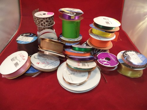 Lot of 29 Spools of Misc. Ribbon New & Used Offray Simplicity Celebrate ...