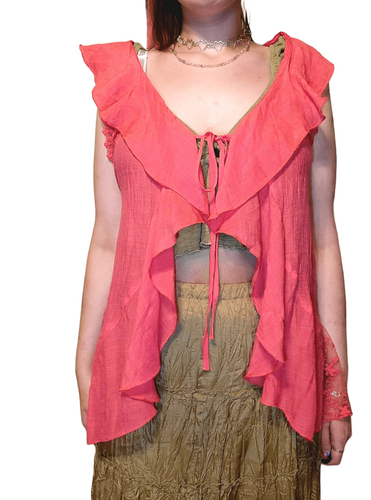 Simply Irresistible Flowy Fairy Coral Pink Vest Size XL | eBay