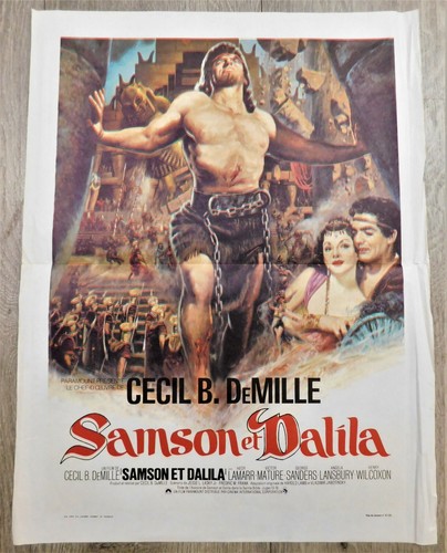 Samson and Delilah French Movie Poster Original *15"23" 1949 Cecil B ...