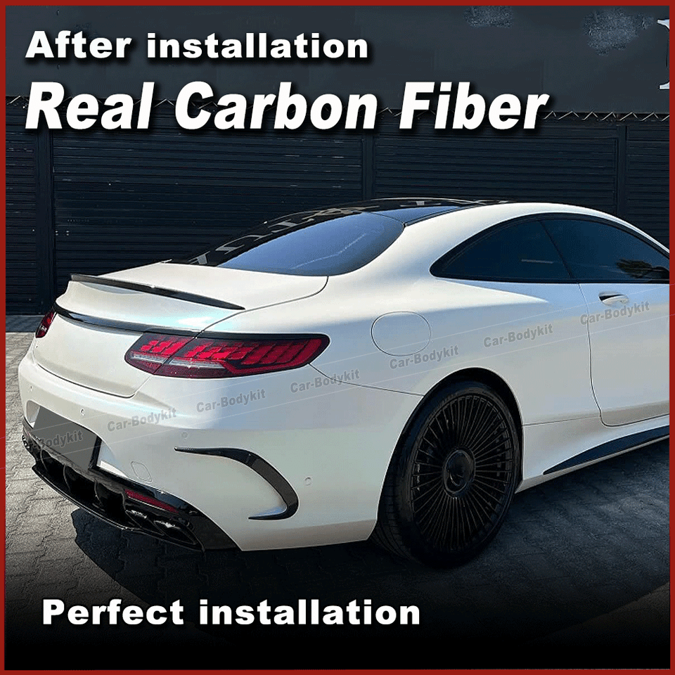 For Mercedes-Benz C217 S63 S65 AMG Coupe REAL CARBON Rear Trunk Spoiler ...