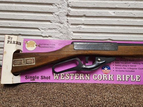 Vintage Parris Single Shot Western Cork Rifle Toy New On Card RARE | eBay