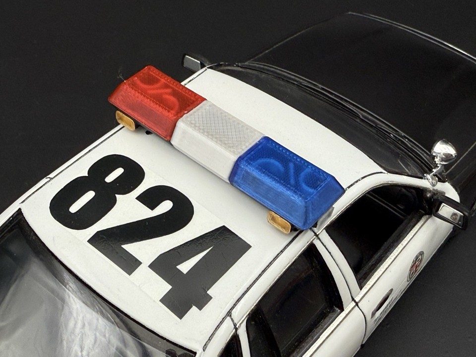 1/24 25 Scale Model Blue Red Chrome Streethawk Lightbar Police ...