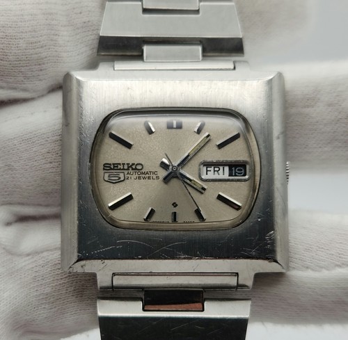Seiko Men's Vintage Rectangular Silver Tone Case Automatic Watch | eBay