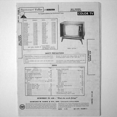 RCA Chassis CTC46A CTC46B CTC46H / P Color TV - SAMS Photofact ™ 1972 ...
