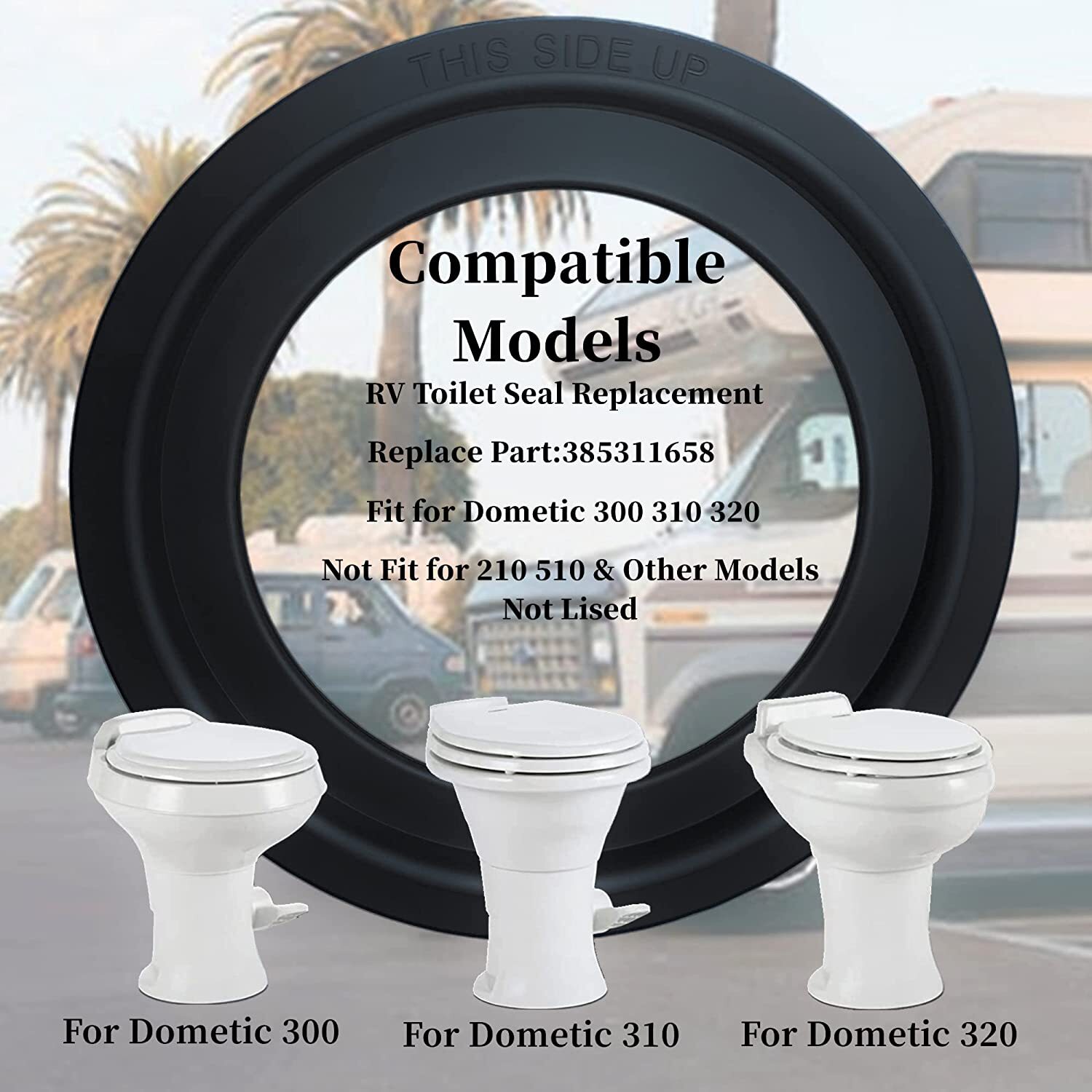 2Pcs Toilet Flush Ball Seal 385311658 Replacement For Dometic 300 310 ...