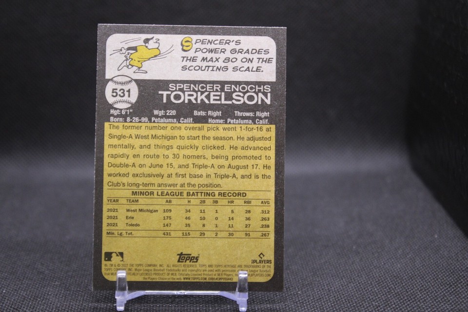 Spencer Torkelson 2022 Topps Heritage High Number #531 Rookie Card RC ...