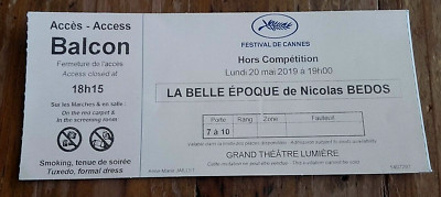 TICKET FESTIVALLE DE CANNES 2019 LA BELLE EPOQUE DE NICOLAS BEDOS | eBay