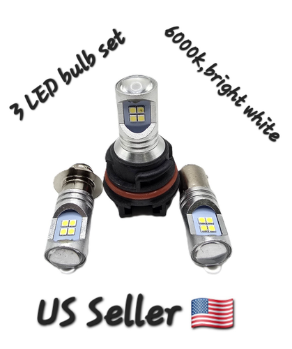 🌟Ultra 3-Bulb LED Set for Suzuki LT-A500F Quadmaster 4x4 2004-2007 ⬆ ...