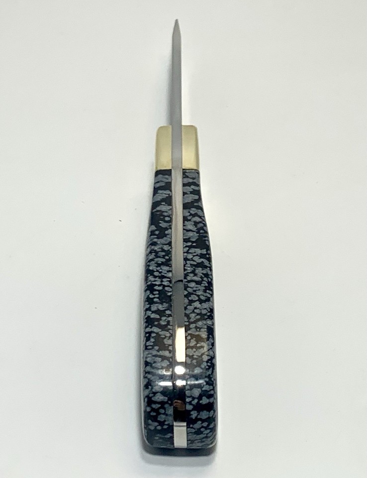 2024 BUCK 113 USA RANGER SKINNER KNIFE CUSTOM SNOWFLAKE OBSIDIAN STONE ...
