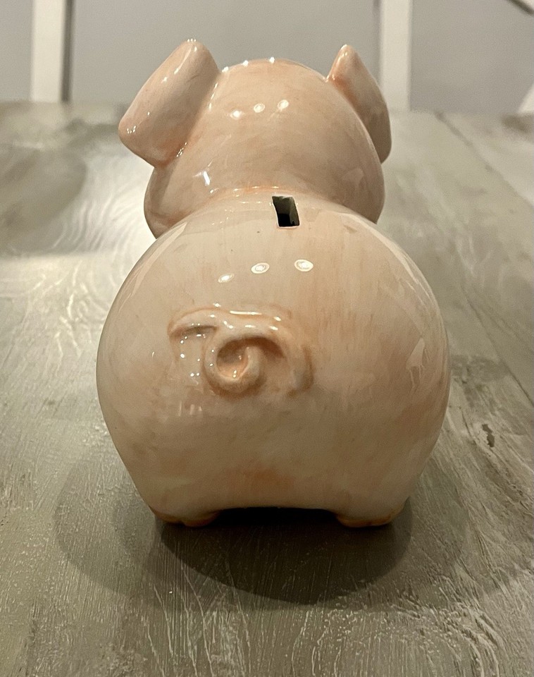 Silly face wide eye pink ceramic piggy bank. Pink pig cute needs home ...
