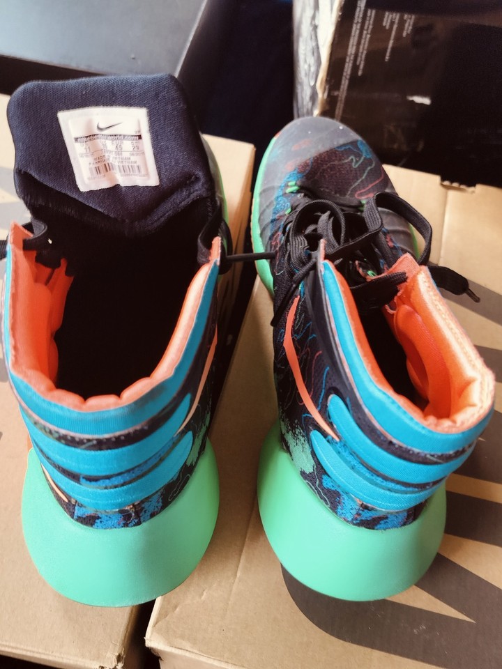 Nike Hyperdunk 2015 11 Black/Blue Lagoon-Green / Orange*Excellent no ...
