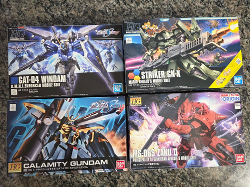 Lot Of 4 1/144 Bandai HG Gundam Mobile Suit Model Kits Calamity ZAKU II ...