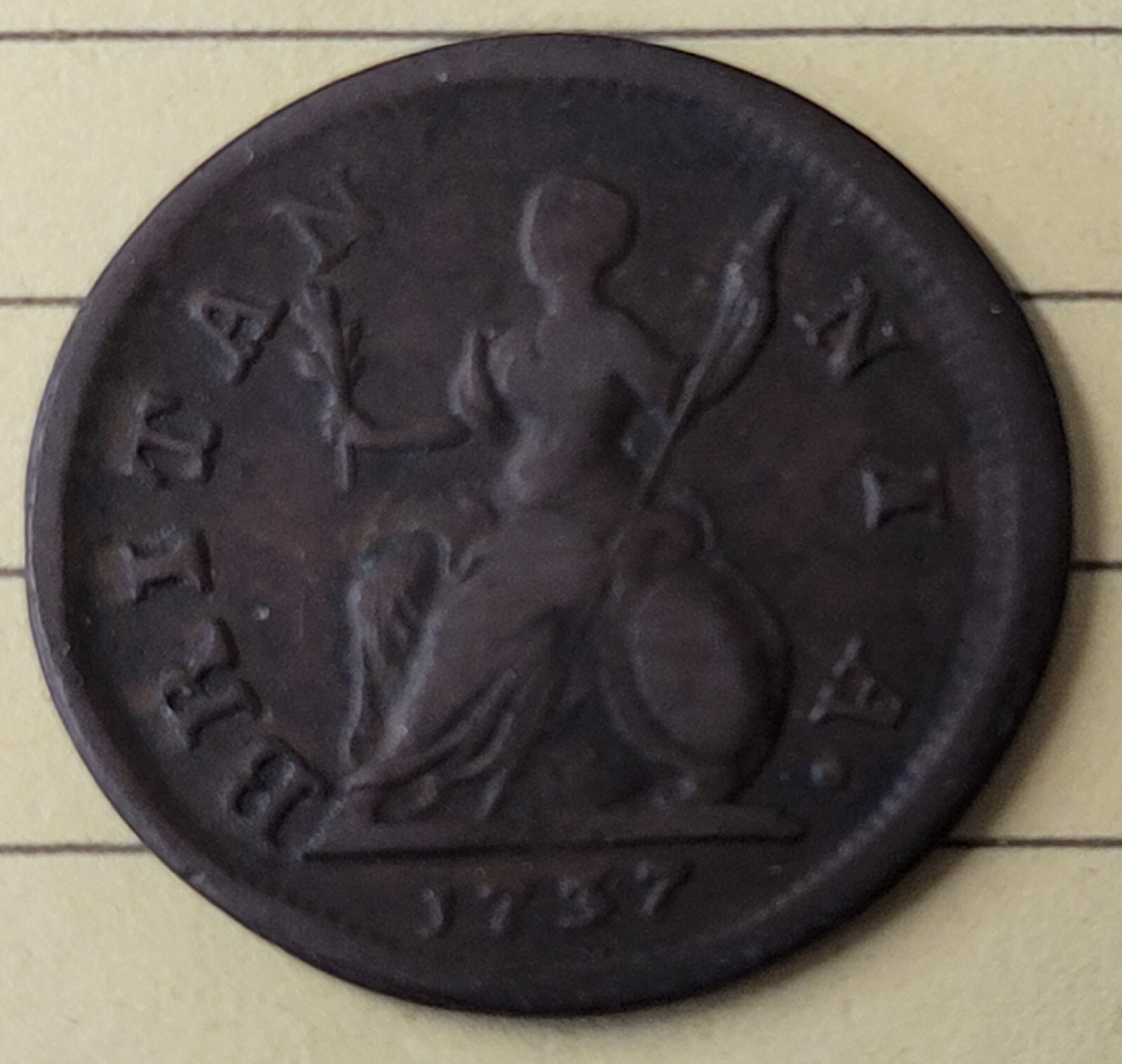 1737 K/G II British Half Penny. Colonial Copper Coin. | eBay