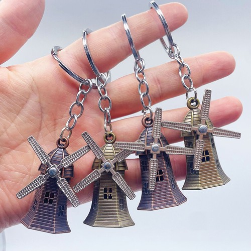 Vintage Metal Dutch Windmill Keychain Creative Car Jewelry Aaccessories ...