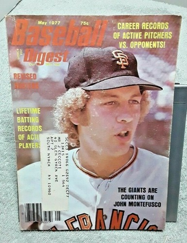 Baseball Digest Magazine May 1977 John Montefusco San Francisco Giants ...
