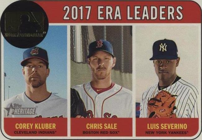 2018 Topps Heritage - League Leaders Chris Sale, Corey Kluber, Luis ...