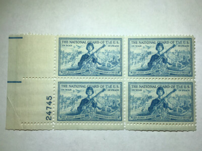 US 3 Cent National Guard Stamp Of 1953, Scott #1017, Block Of 4, MNH/OG ...