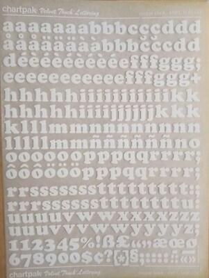 Chartpak Velvet Touch Lettering Cooper Black 48pt/M8048L White Rub On ...