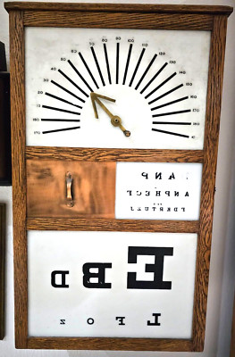 OPTOMETRY - Vintage Eye Exam Wood Test Cabinet with Eye Exam chart | eBay