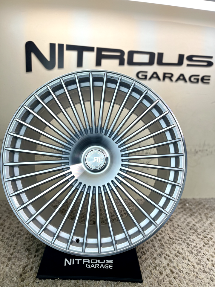 22 SILVER STAGGERED CONCAVE RF35 MESH CUSTOM WHEELS FOR CADILLAC CT6 16 ...