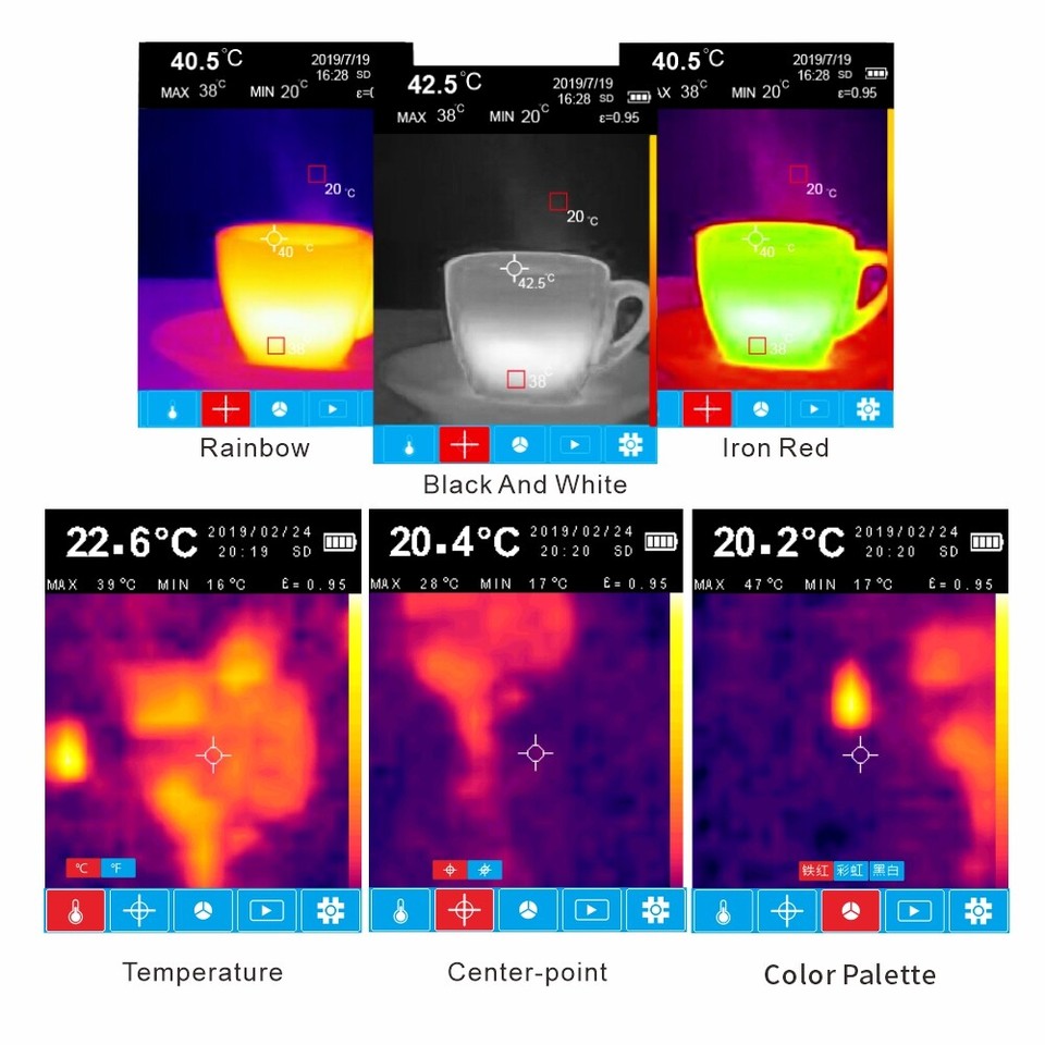 Hot Infrared Thermal Imager Camera Temperature Detector -10 to 400C TFT ...