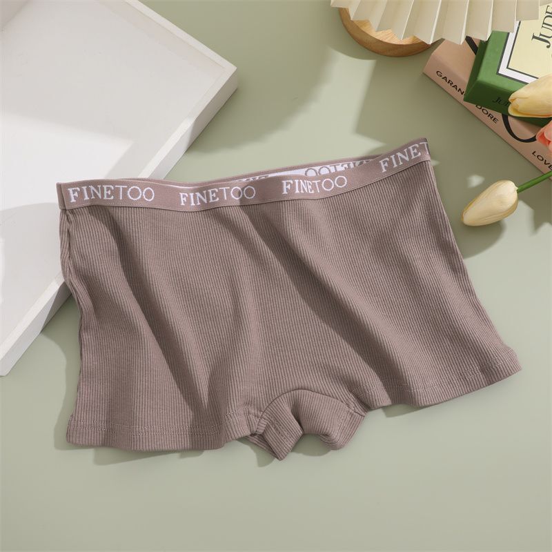 Cotton Boxers Shorts For Women Sexy Low Rise Panties Female Solid Color ...