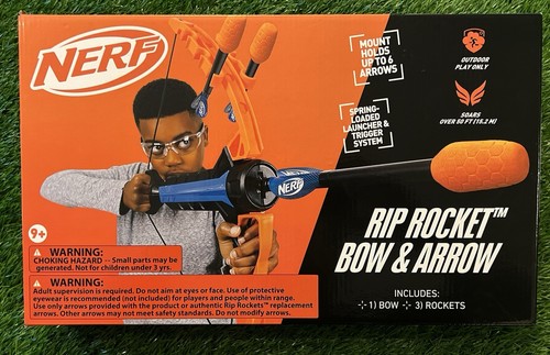 Nerf Rip Rocket Bow & Arrow 92124 Set 3 Rockets Brand New Sealed | eBay
