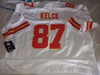 TRAVIS KELCE KANSAS CITY CHIEFS #87 WHITE NIKE JERSEY SIZE XL ON FIELD ...