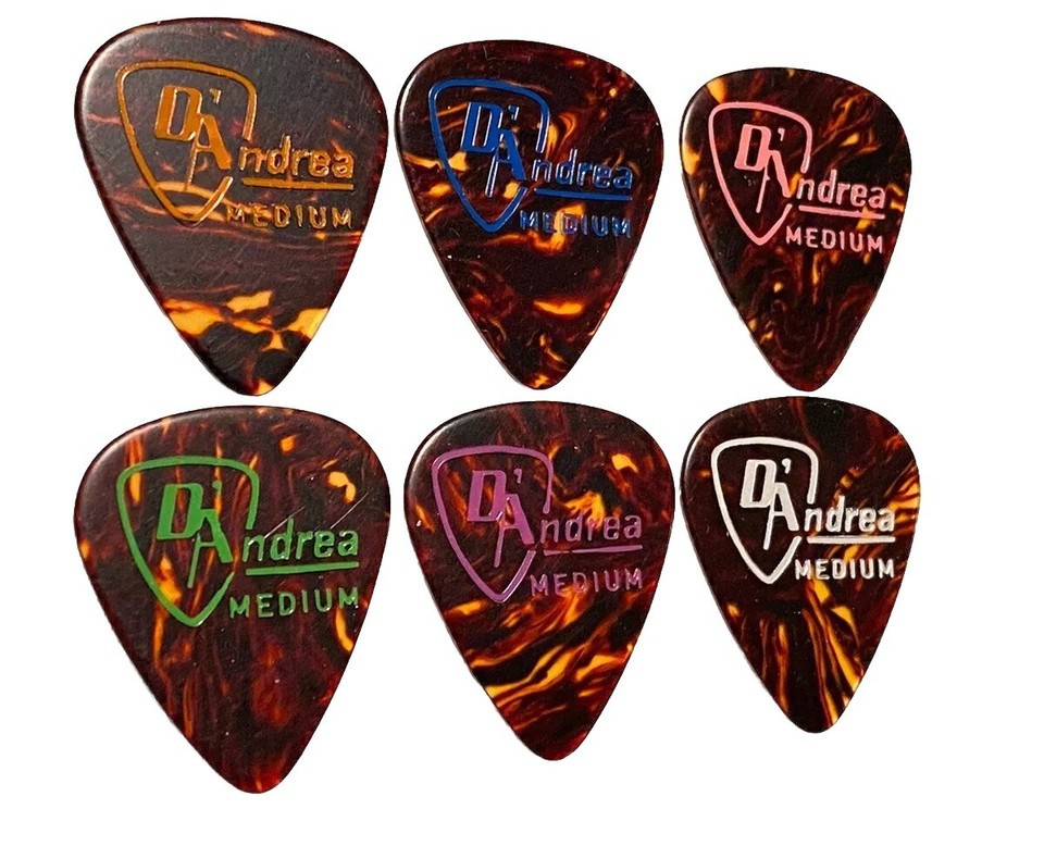 Guitar Picks- D’Andrea-6 Different Foil Colors- Medium Gauge-Prototypes ...