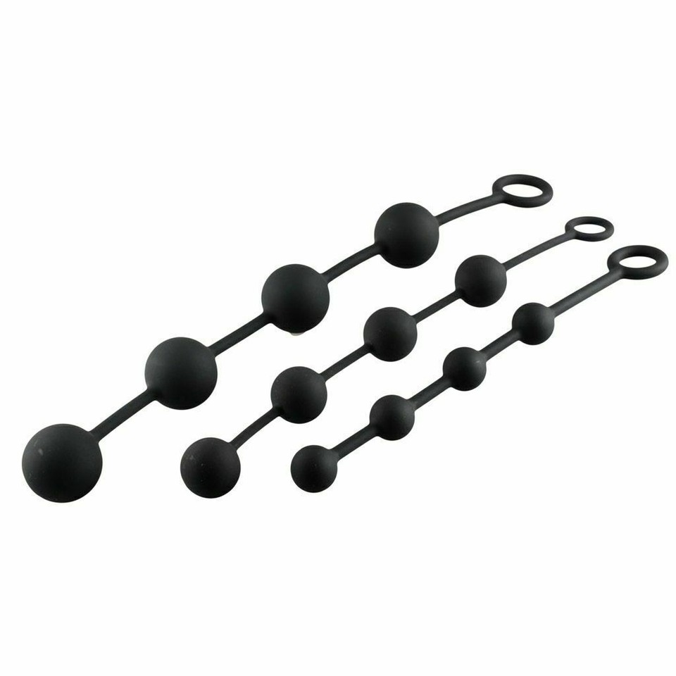S/M/L Anal Beads Silicone Huge Ball Butt Plug Expander Sex Toy Bondage ...