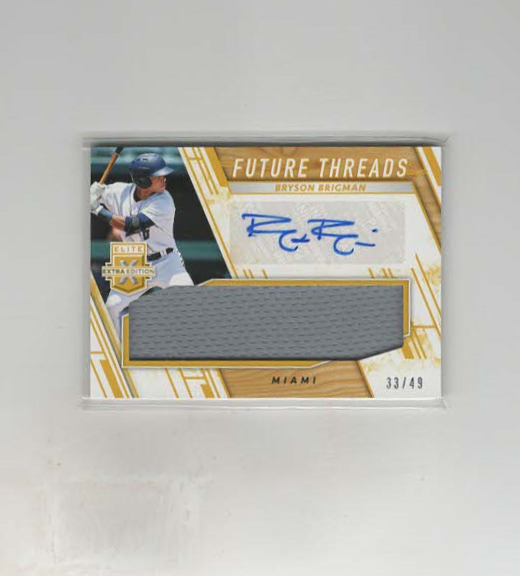 2019 Elite Extra Edition Future Threads Signatures Gold /49 Bryson ...