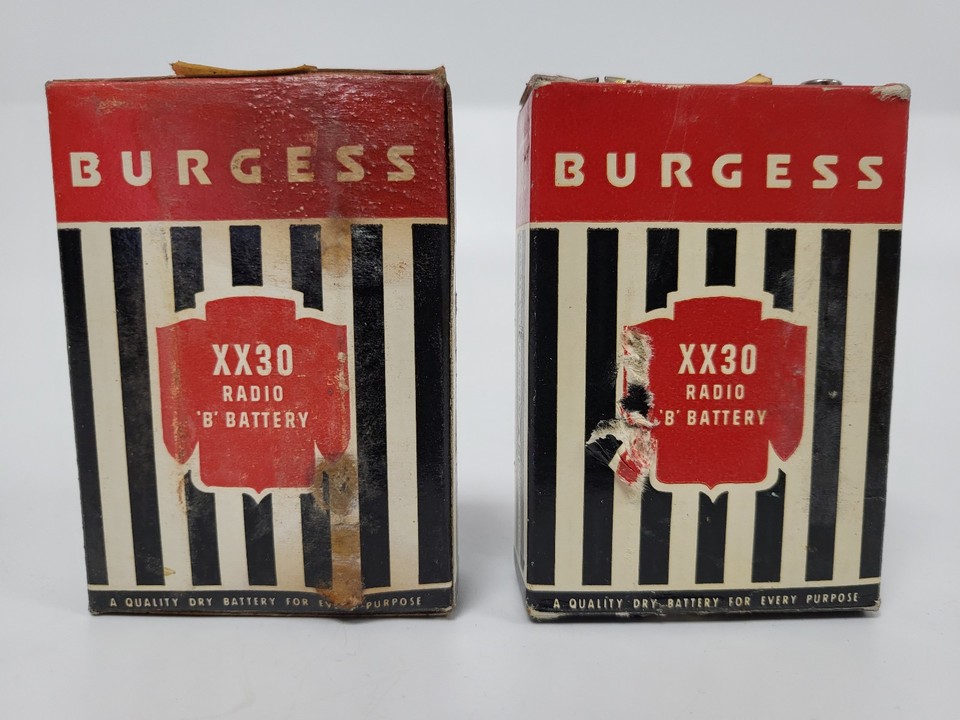 Vintage 1950s-1960s Lot of 2 Burgess XX30 Radio B Batteries 45 Volts | eBay
