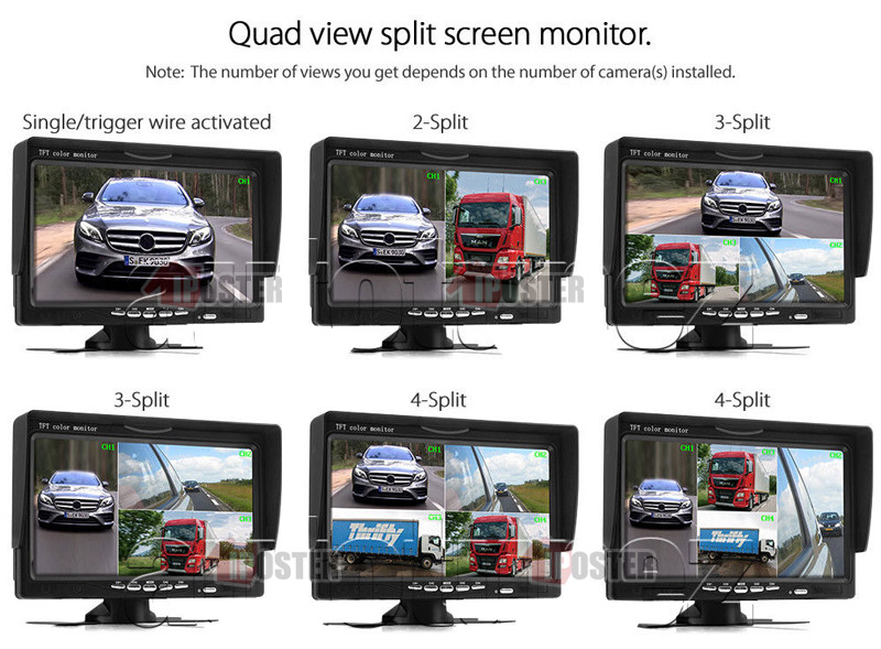 7" REAR VIEW REVERSING CAMERA KIT SYSTEM CCTV FOR TRACTOR, EXCAVATOR ...