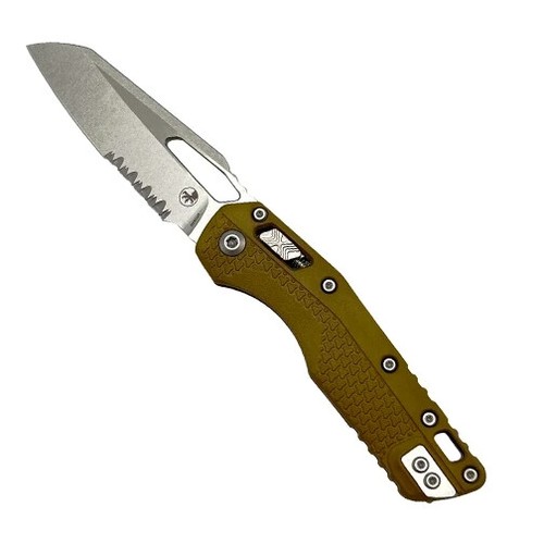 Microtech MSI Sheepsfoot Partially Serrated Manual Folding Knife - Dark Earth | eBay