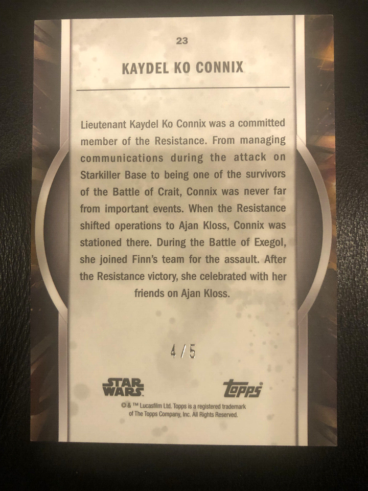 2023 Star Wars Masterwork Kaydel Ko Connix 4/5 #23 Billie Lourd | eBay