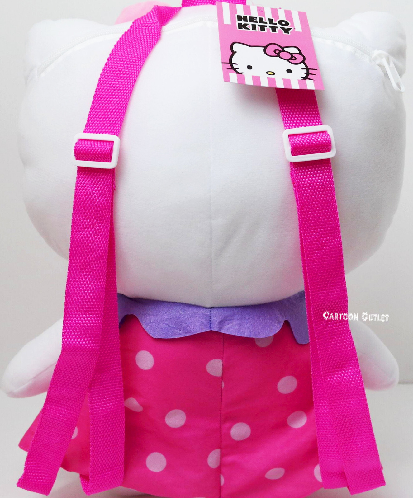 Sanrio Hello Kitty Plush Backpack With Polka Dots Prints 18" New Gift ...