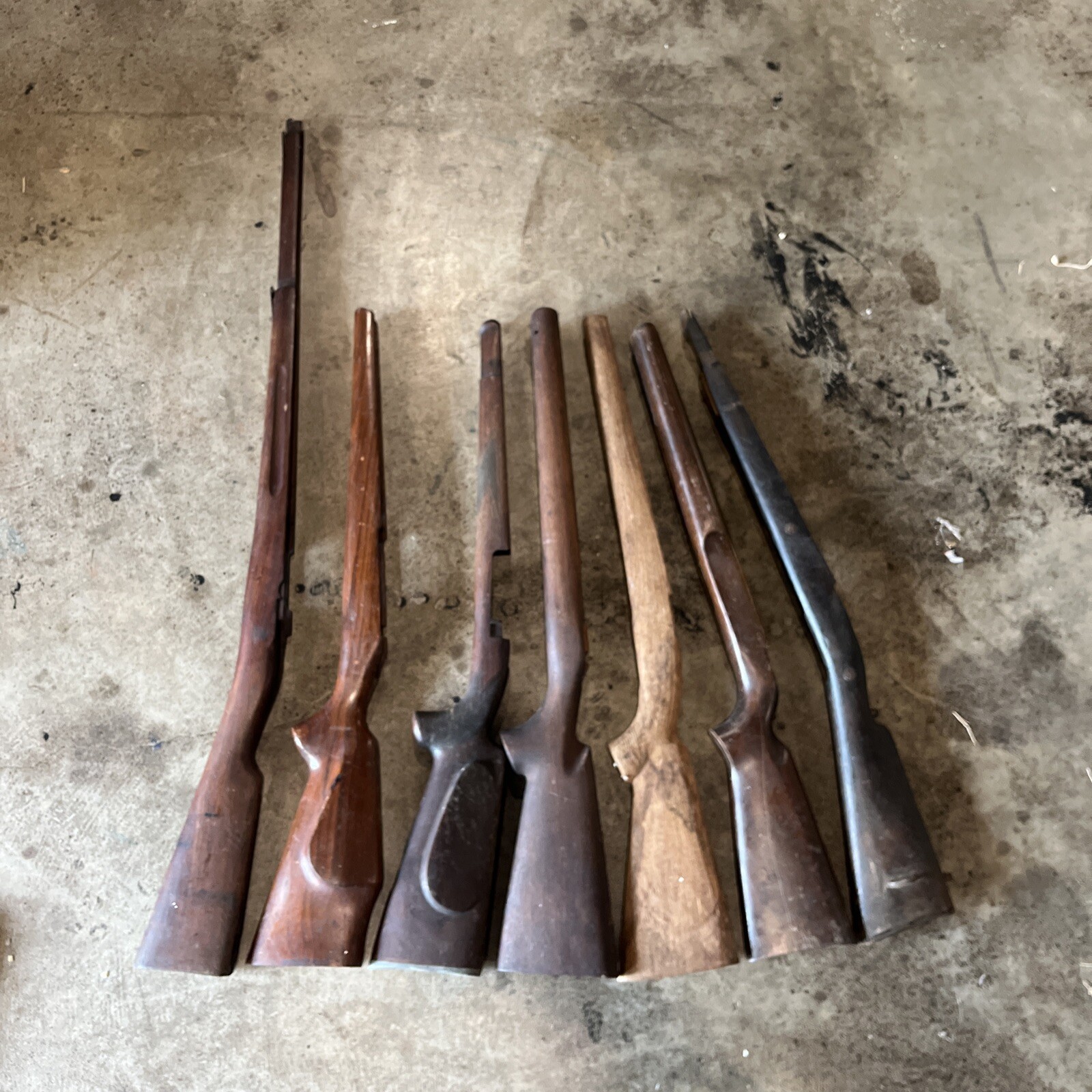 Lot Of 7 Vintage Wood gun Stock Antique | eBay