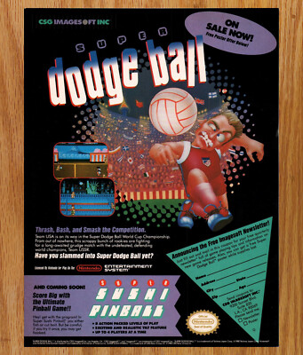 Super Sushi Pinball Nintendo NES CSG Imagesoft - Video Game Print Ads ...