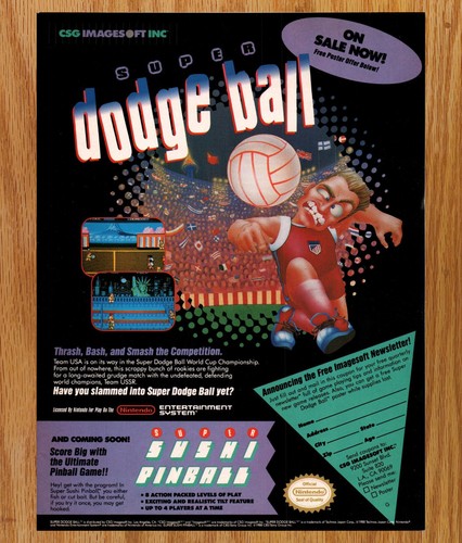 Super Sushi Pinball Nintendo NES CSG Imagesoft - Video Game Print Ads ...