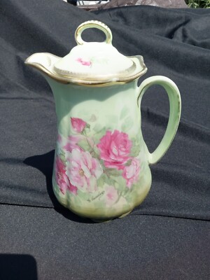 VICTORIA AUSTRIA COFFEE POT HAND PAINTED w ROSES ARTIST SIGNED | eBay
