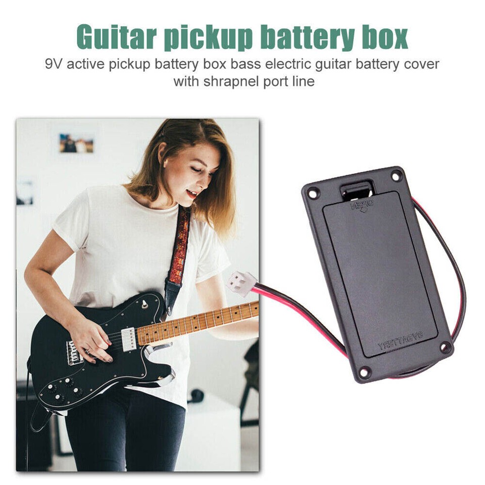 2Pcs For Acoustic Guitar 9V Pickup Battery Holder Box Compartment Cover ...