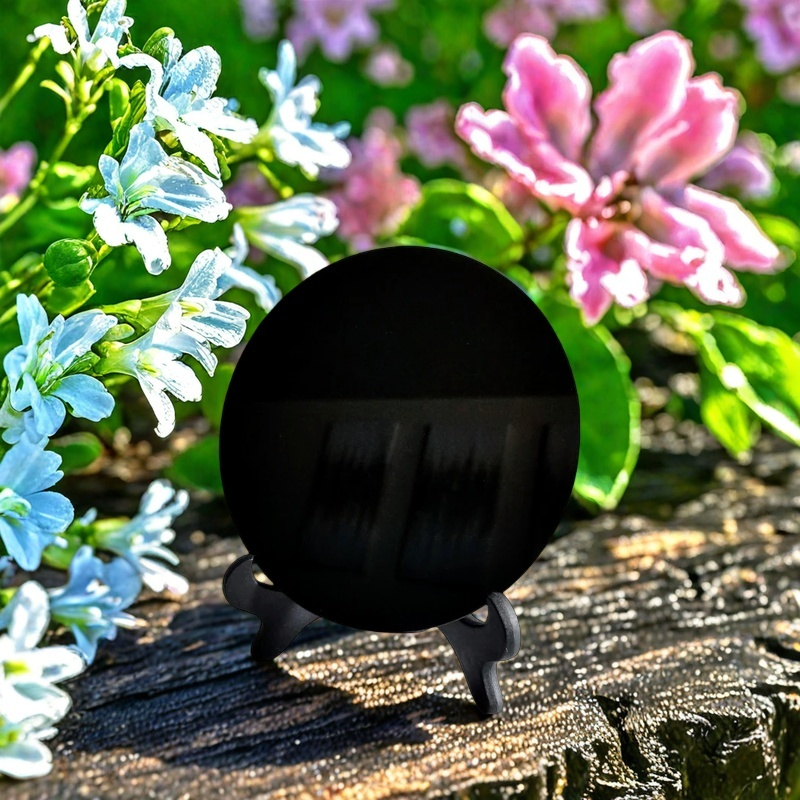 Scrying Mirror Polished Black Obsidian Crystal Healing Energy Art Decor ...