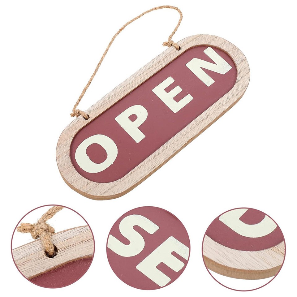 Business Door Hanging Tag Wooden Hanging Business Open Sign for Shop ...