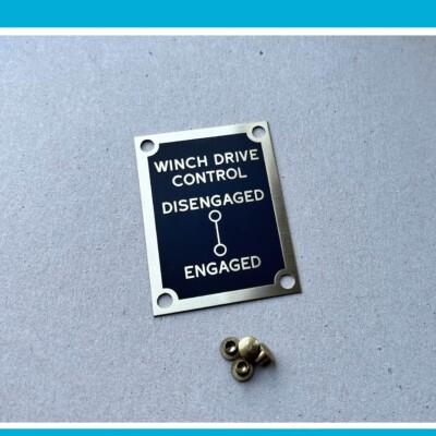 WINCH DATA PLATE M38 M38A1 BRASS TAG & attaching rivets | eBay