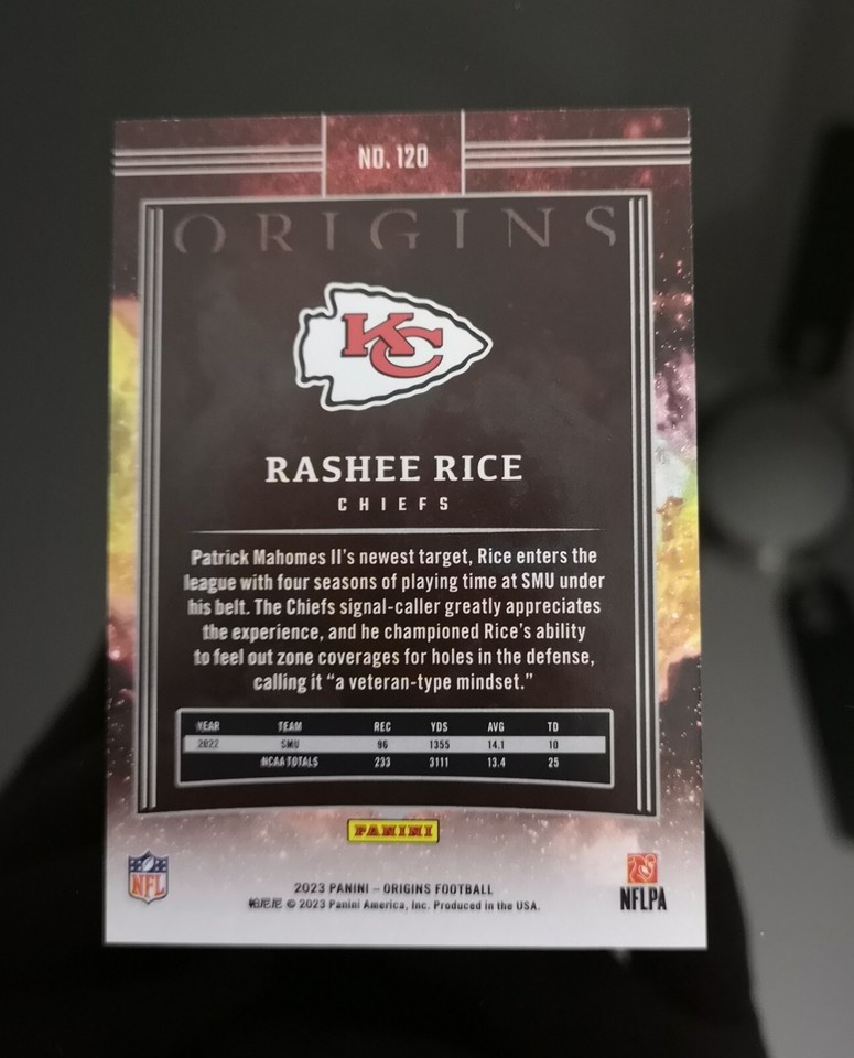 RASHEE RICE 💥 2023 Panini Origins SP Rookie Card RC Kansas City Chiefs ...