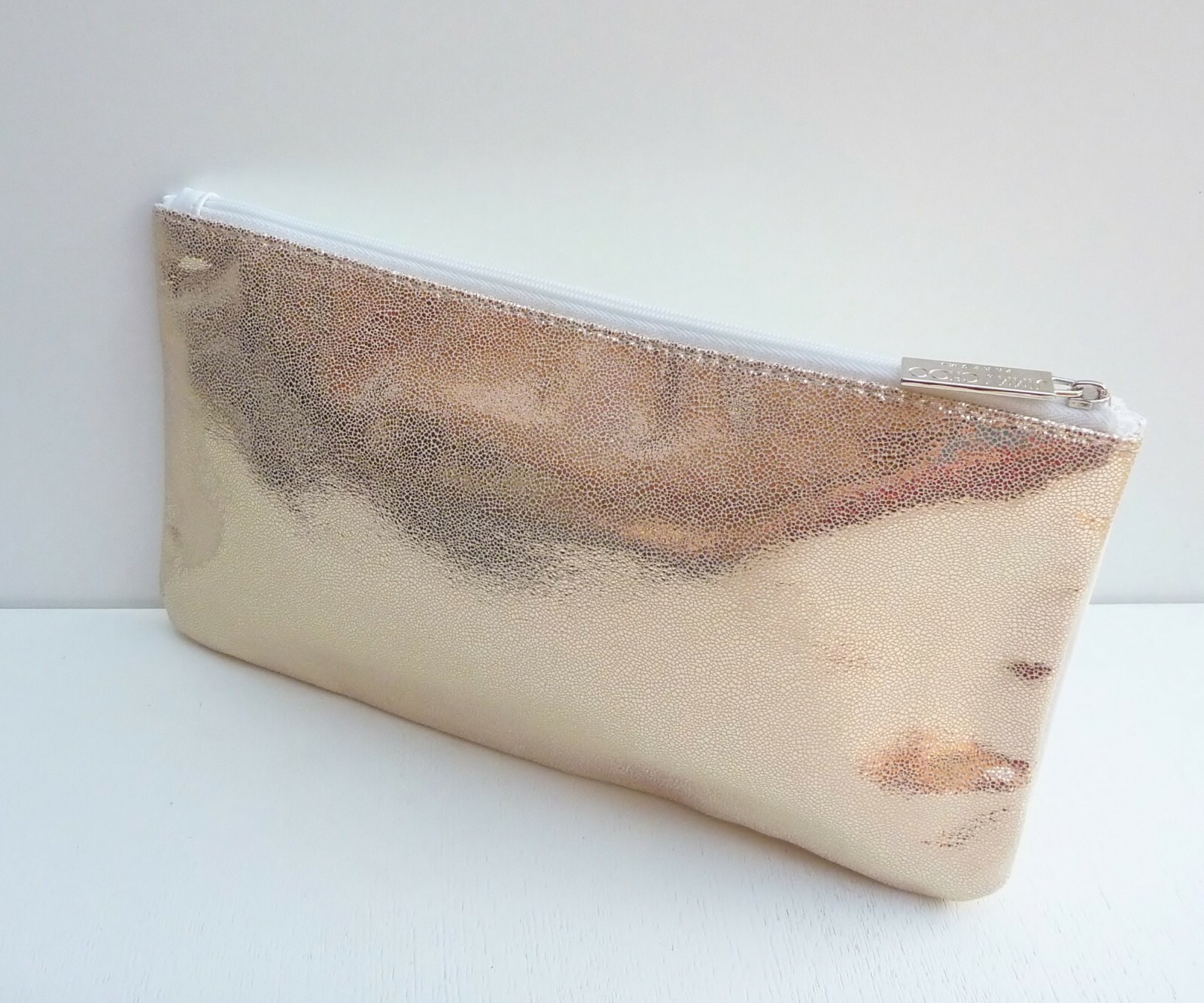 Jimmy Choo Parfums White & Gold Makeup Pouch, Cosmetic Travel Bag ...