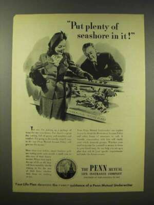 1945 Penn Mutual Life Insurance Ad - Plenty of Seashore | eBay